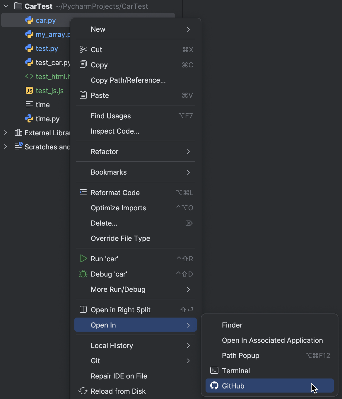 管理托管在 GitHub 上的项目 | PyCharm 文档
