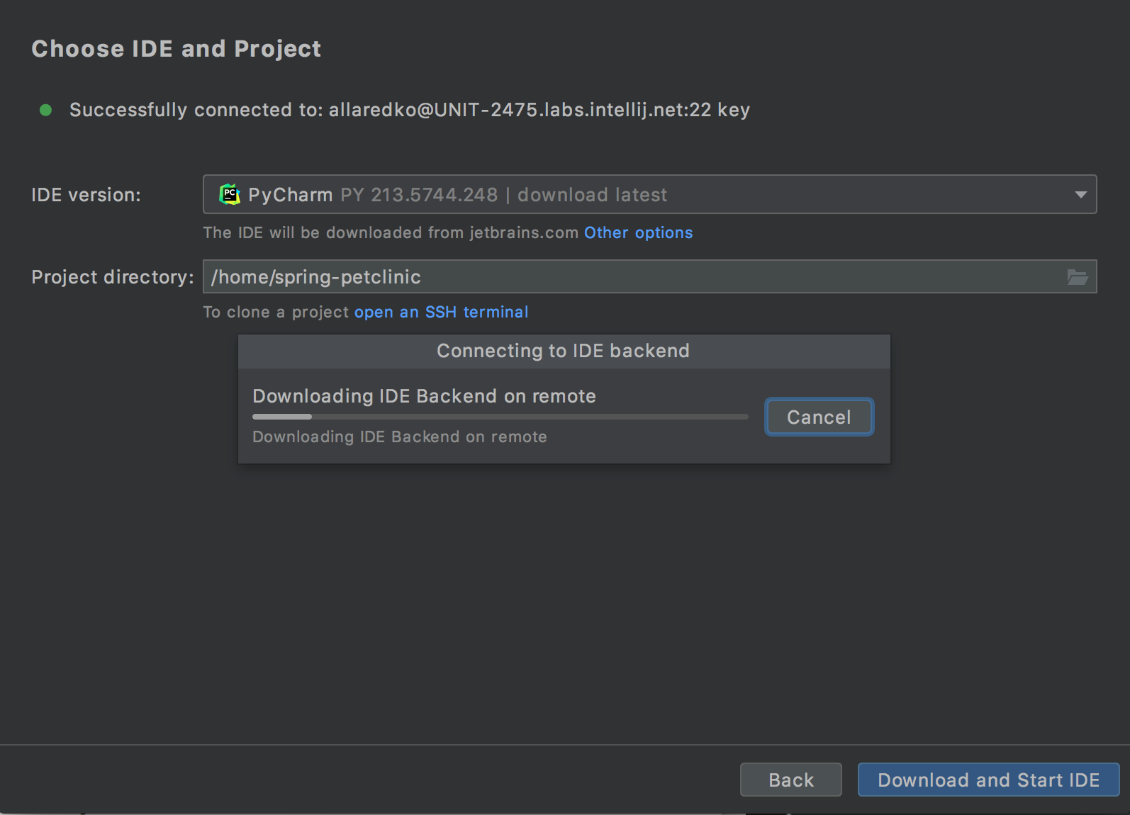 连接并使用 JetBrains Gateway | PyCharm 文档