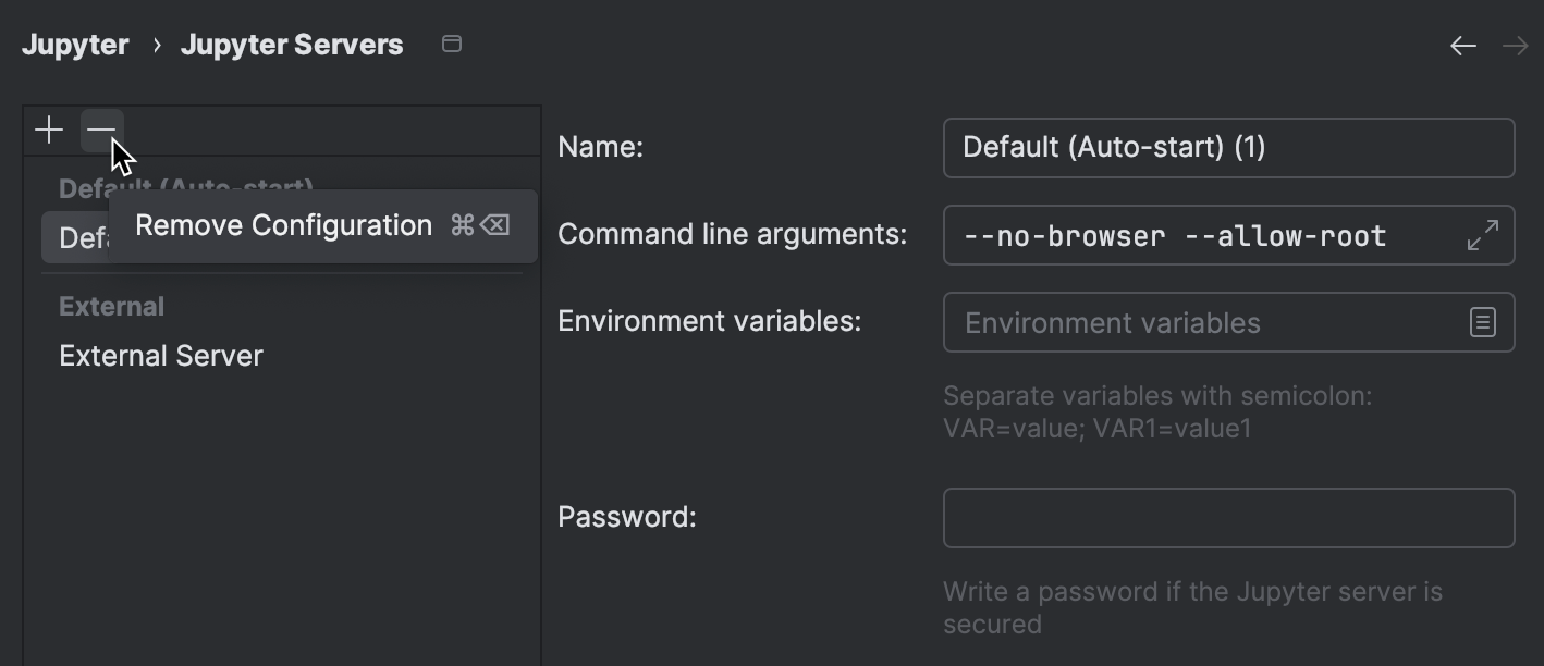 管理 Jupyter notebook 服务器 | PyCharm 文档