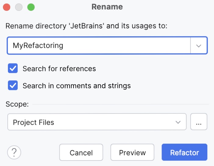 Rename projects | PyCharm Documentation