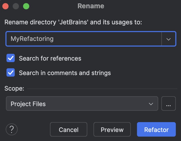 Rename projects | PyCharm Documentation