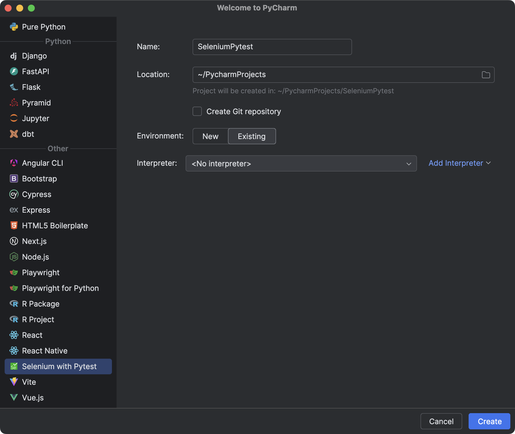 Selenium | PyCharm 文档