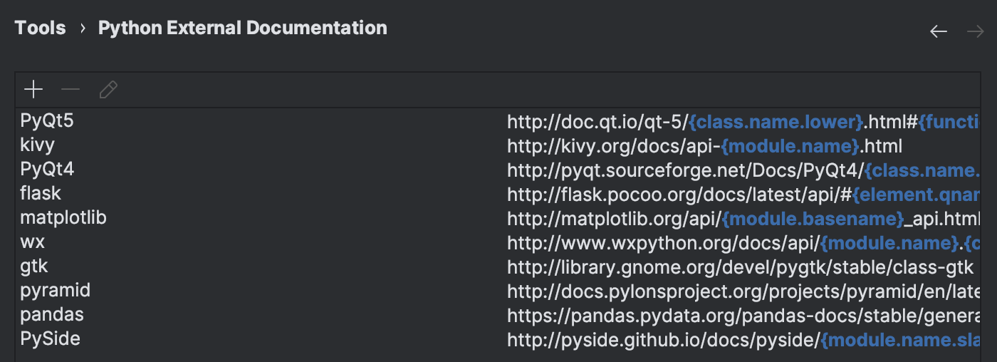 Python External Documentation | IntelliJ IDEA Documentation