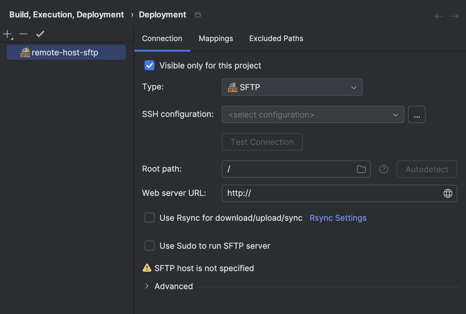 Create a remote server configuration | PyCharm Documentation