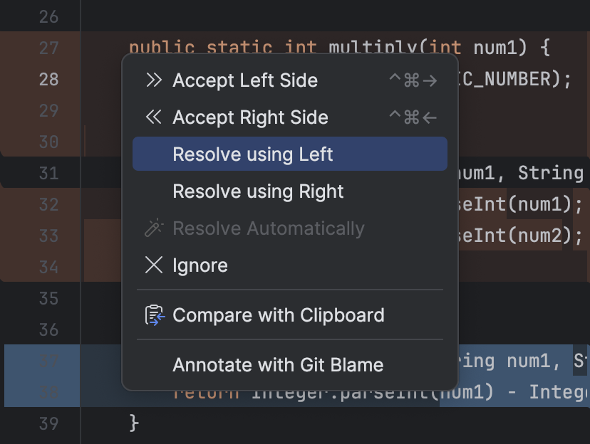 Resolve Git conflicts | PyCharm Documentation