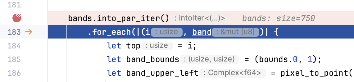 Step through the program | RustRover Documentation