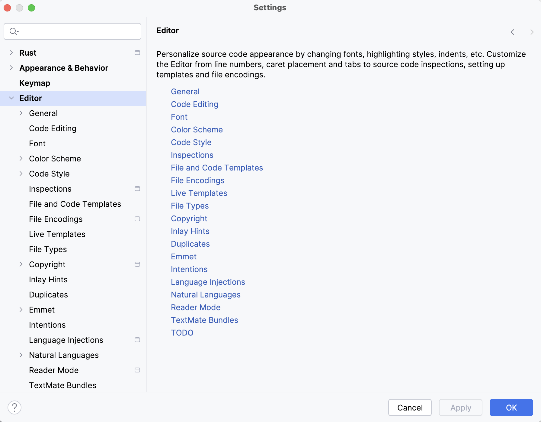 Editor basics | RustRover Documentation