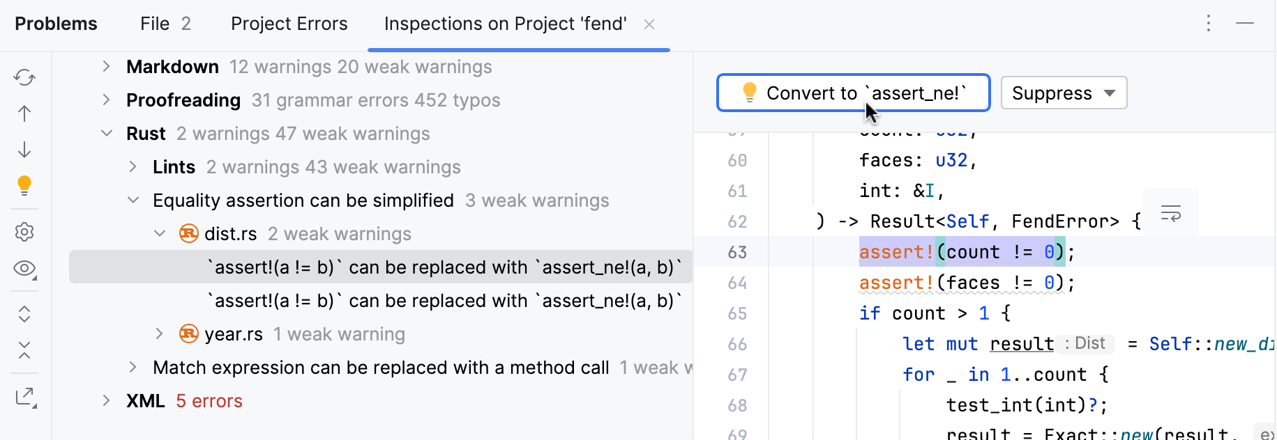Get results and fix problems | RustRover Documentation
