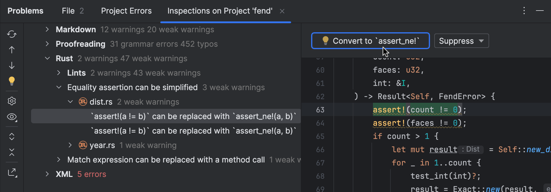 Get results and fix problems | RustRover Documentation
