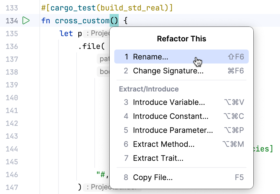 Refactoring | RustRover Documentation