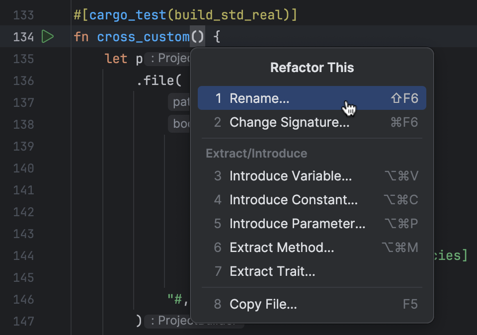 Refactoring | RustRover Documentation