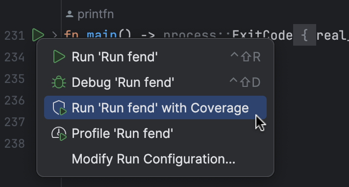 Code coverage | RustRover Documentation