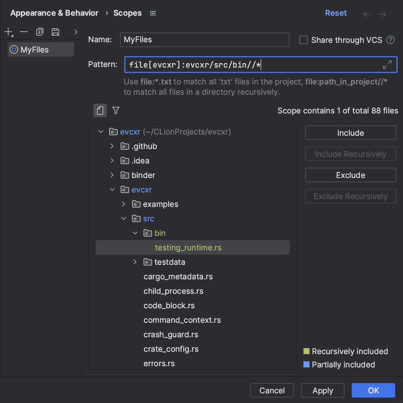 Scopes and file colors | RustRover Documentation