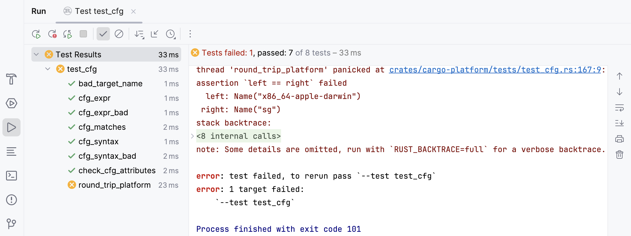 Explore test results | RustRover Documentation