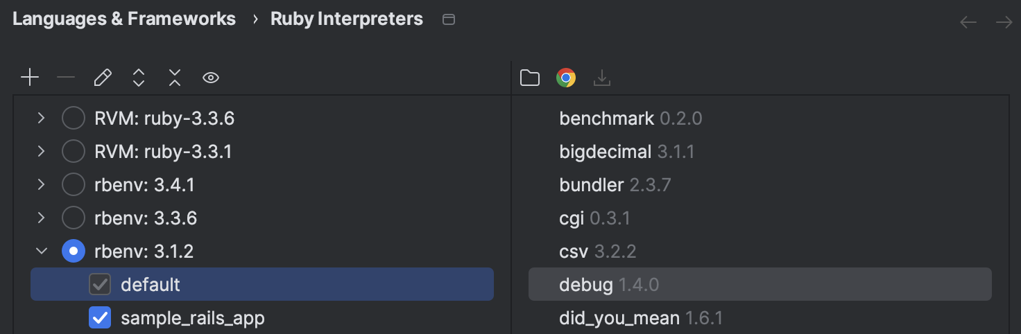 Ruby interpreter gemsets | RubyMine Documentation