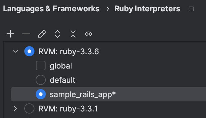 Ruby interpreter gemsets | RubyMine Documentation