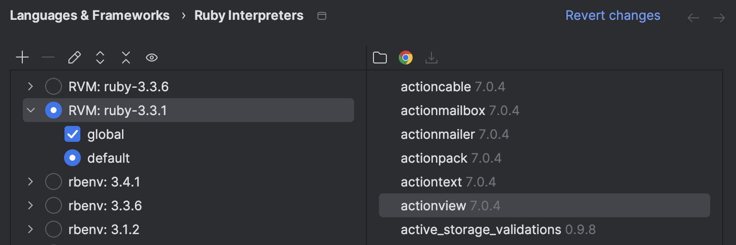 Ruby interpreter gemsets | RubyMine Documentation