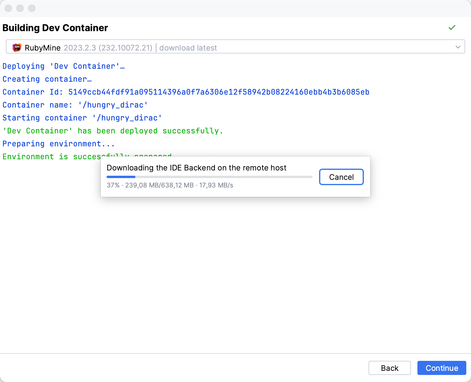 Start Dev Container inside IDE | RubyMine Documentation
