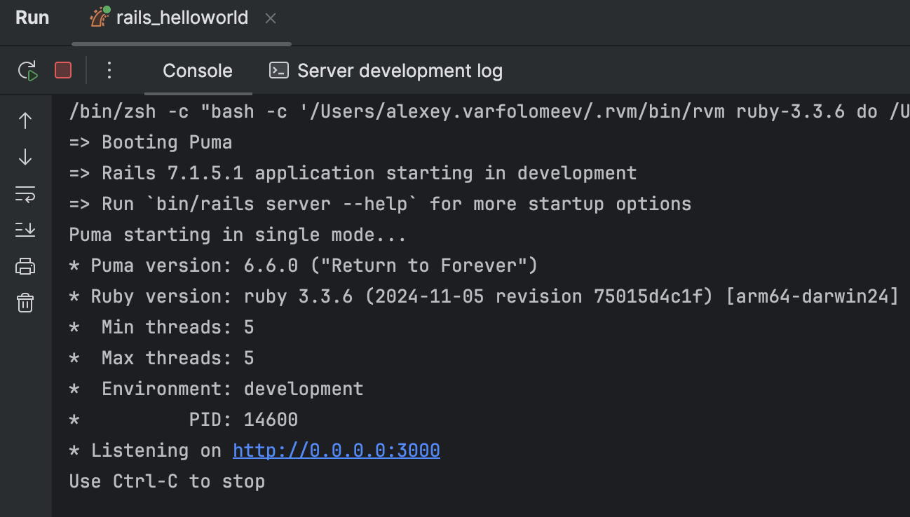 Create and run your first Rails application | RubyMine Documentation