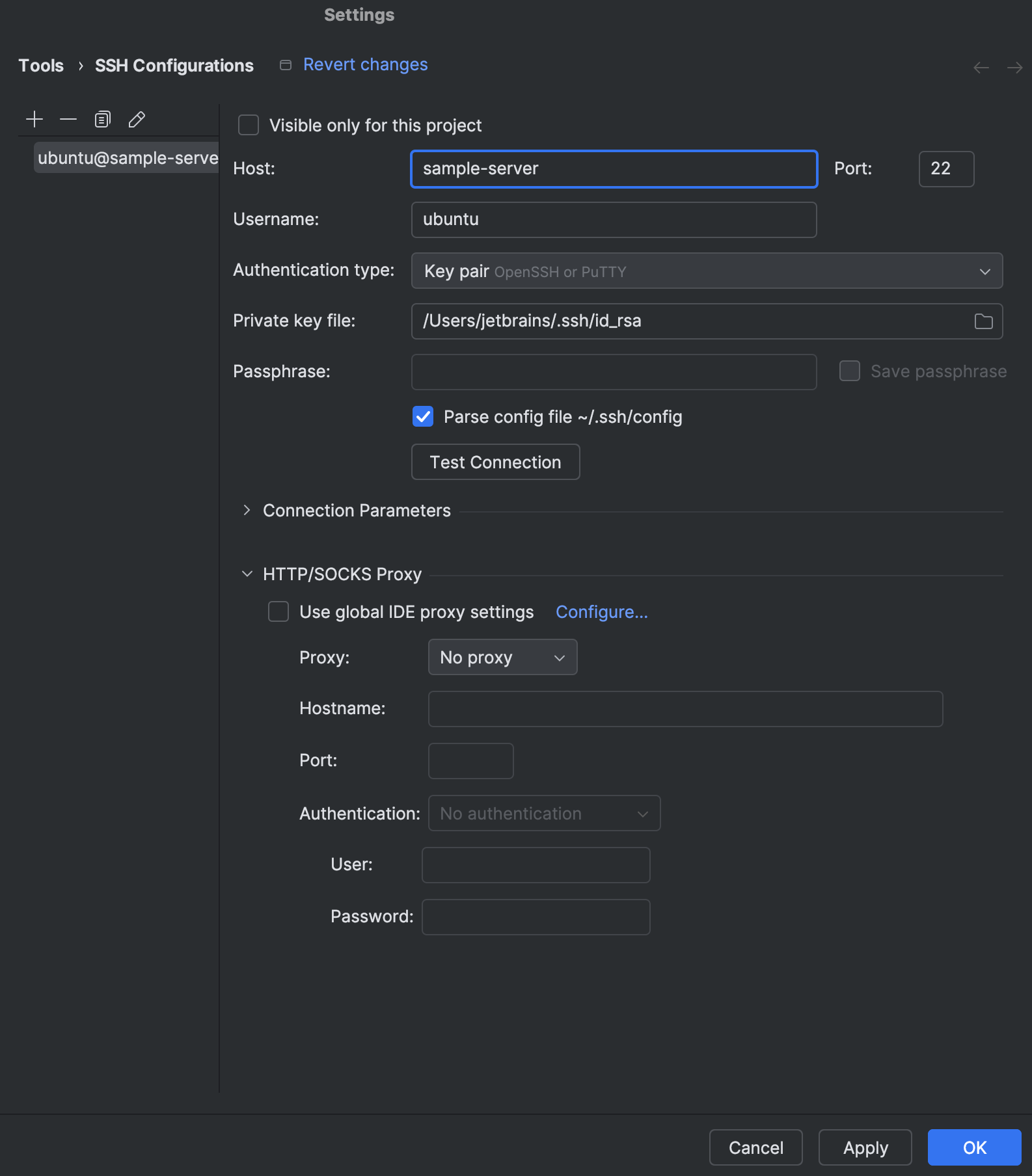 SSH 構成 | RubyMine ドキュメント