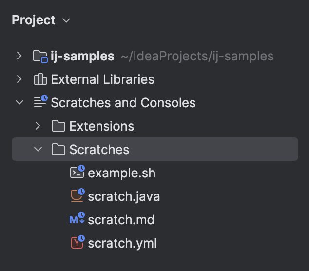 Scratch files | IntelliJ IDEA Documentation