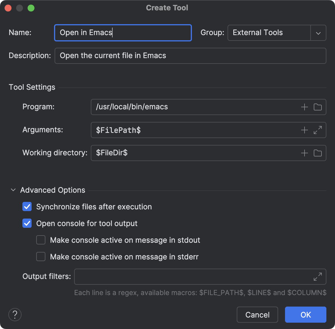 External tools | IntelliJ IDEA Documentation