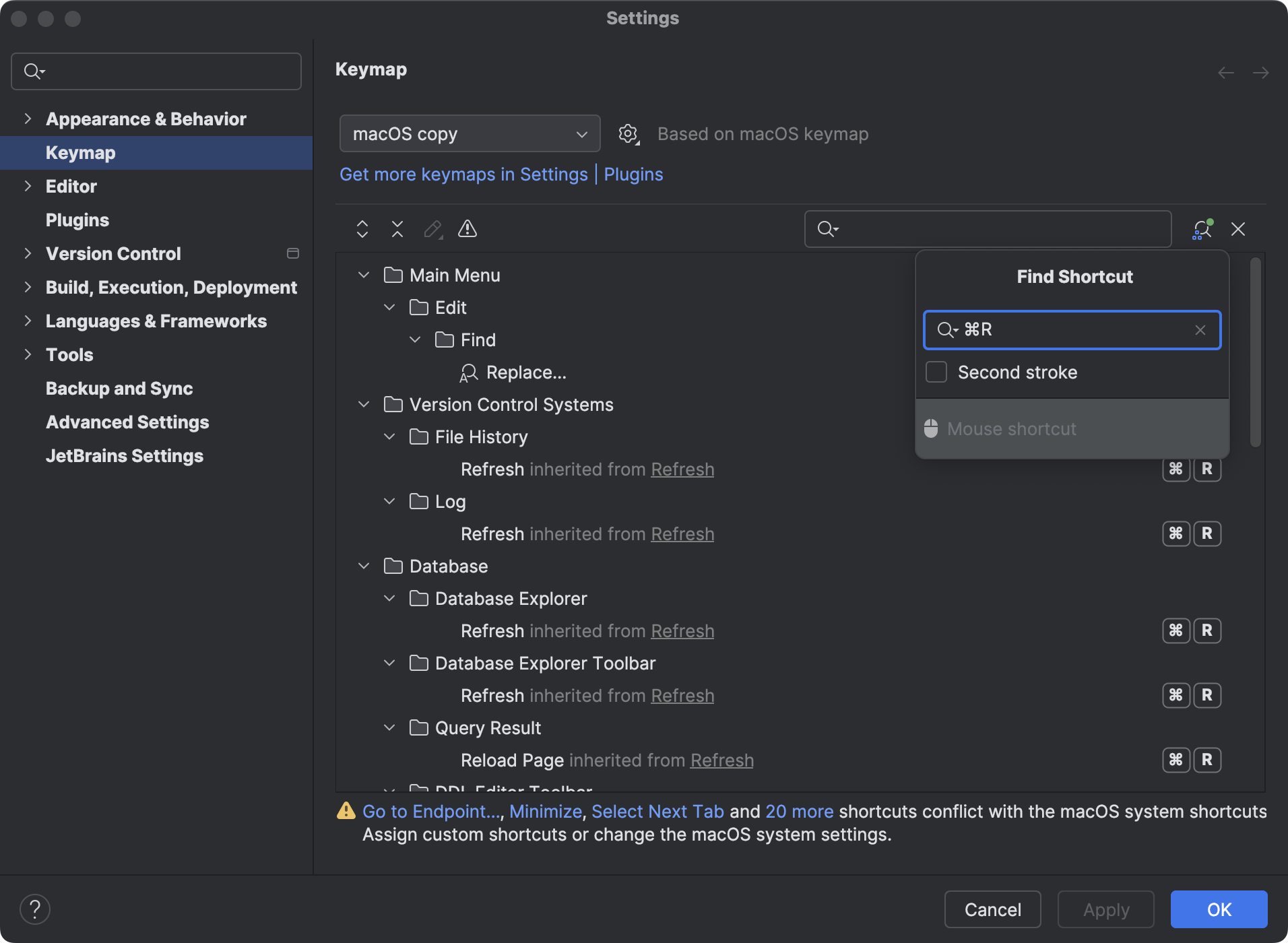 Troubleshooting problems with keyboard shortcuts | IntelliJ IDEA Documentation