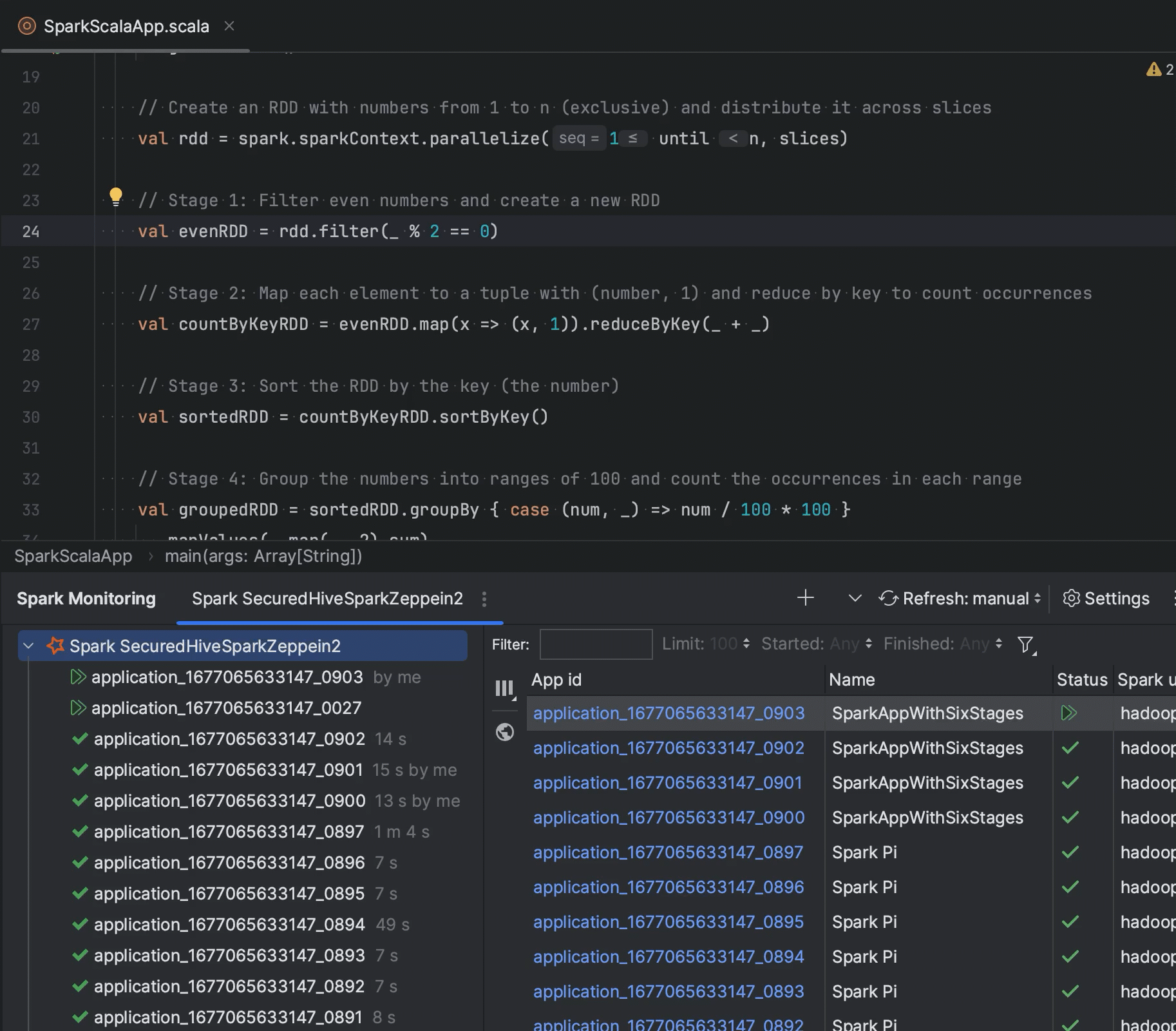 Spark monitoring | PyCharm Documentation