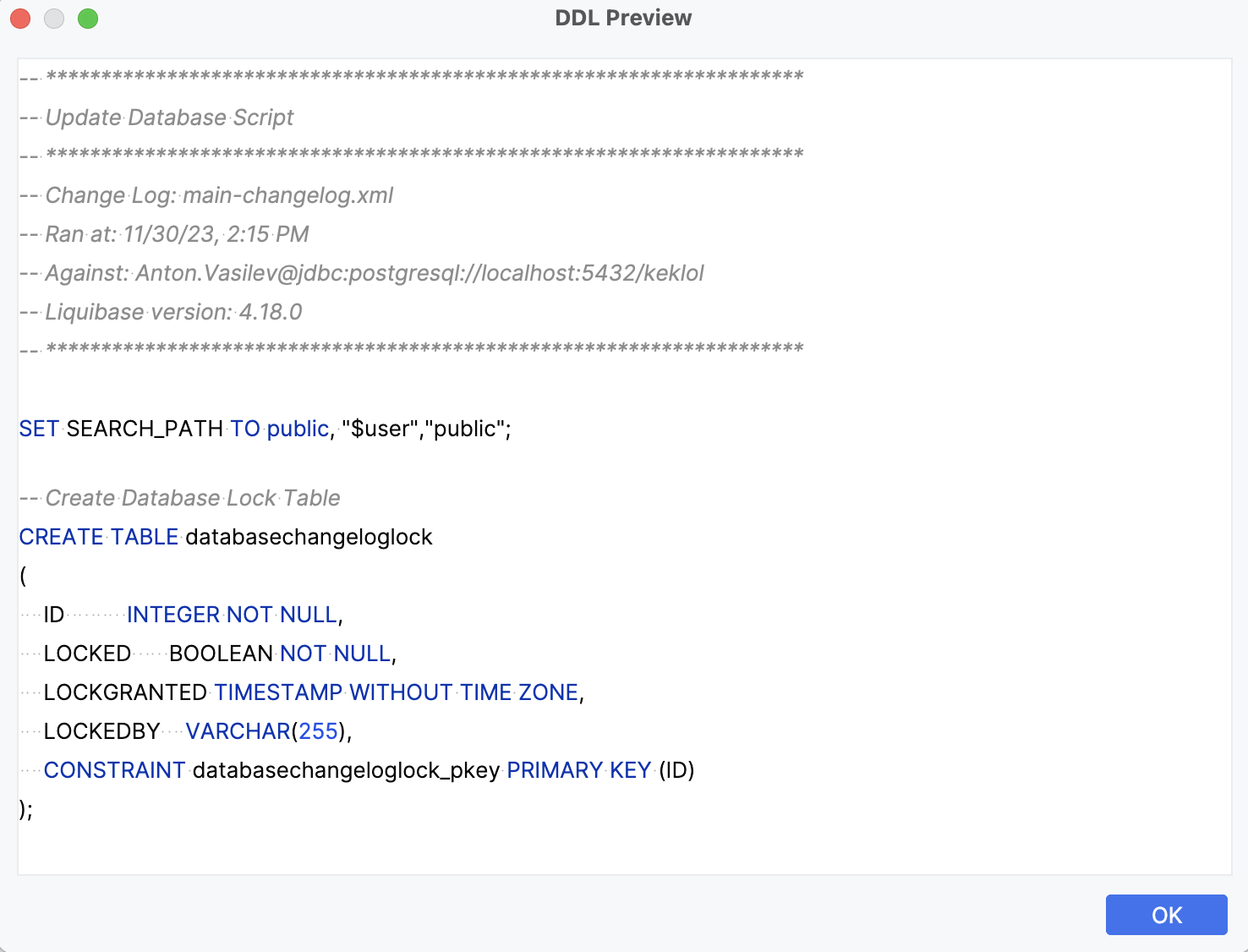 Liquibase | IntelliJ IDEA 文档