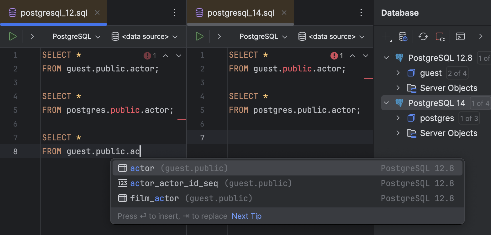 SQL Resolution Scopes | IntelliJ IDEA Documentation