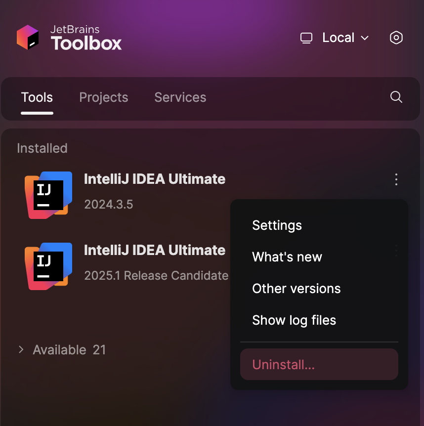 卸载 IntelliJ IDEA | IntelliJ IDEA 文档