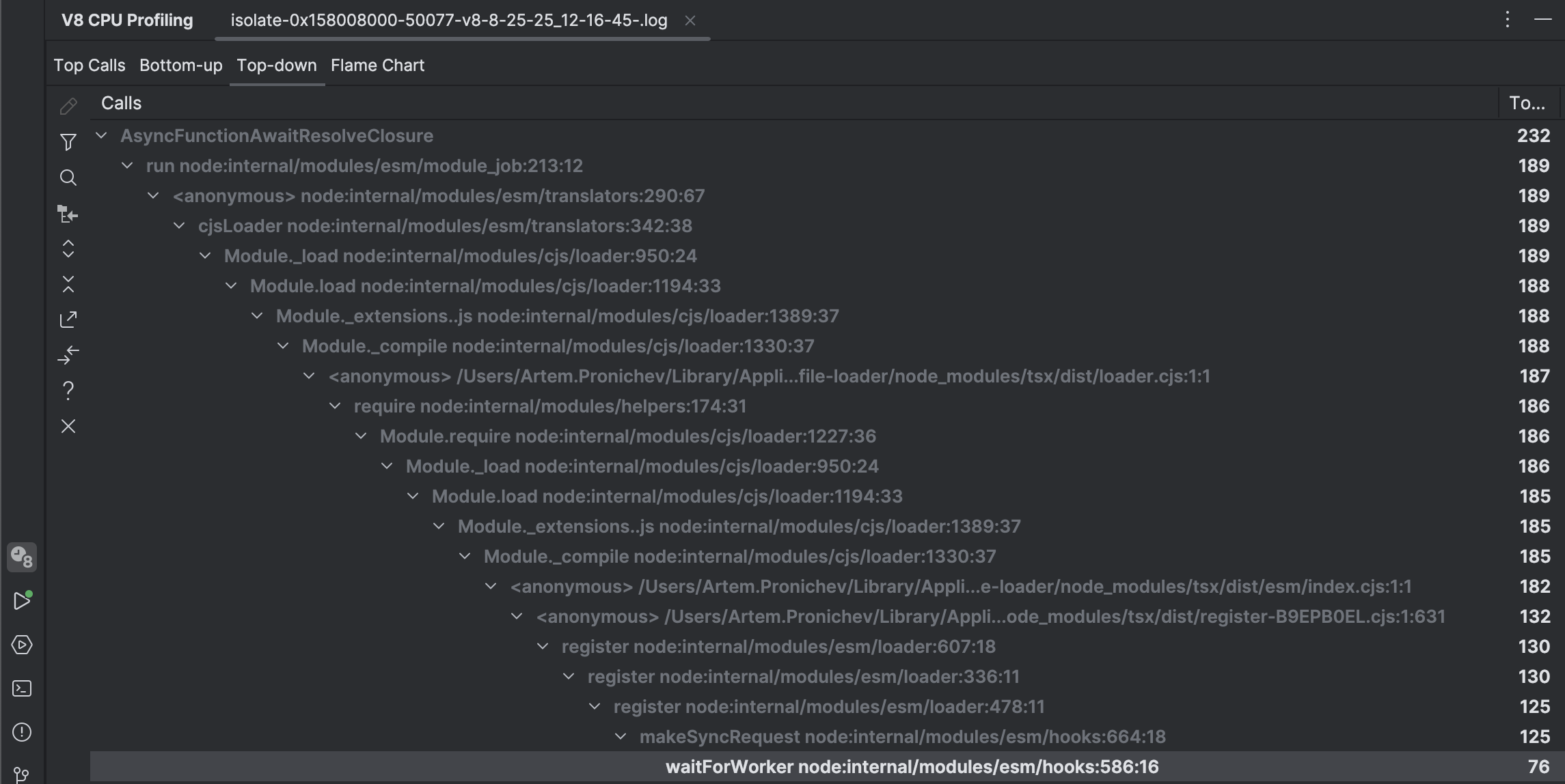 V8 CPU 和内存分析 | PyCharm 文档