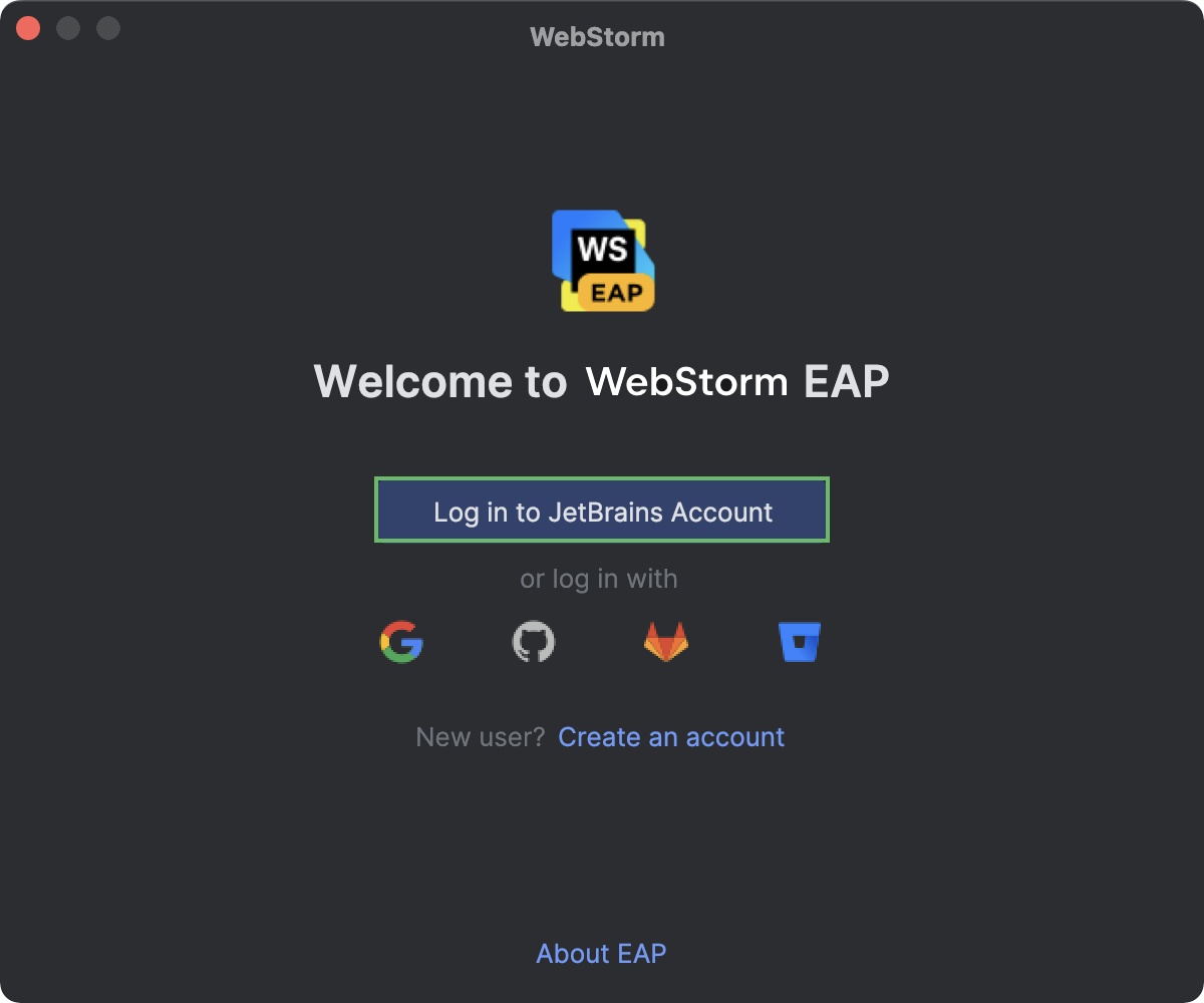 注册 WebStorm | WebStorm 文档