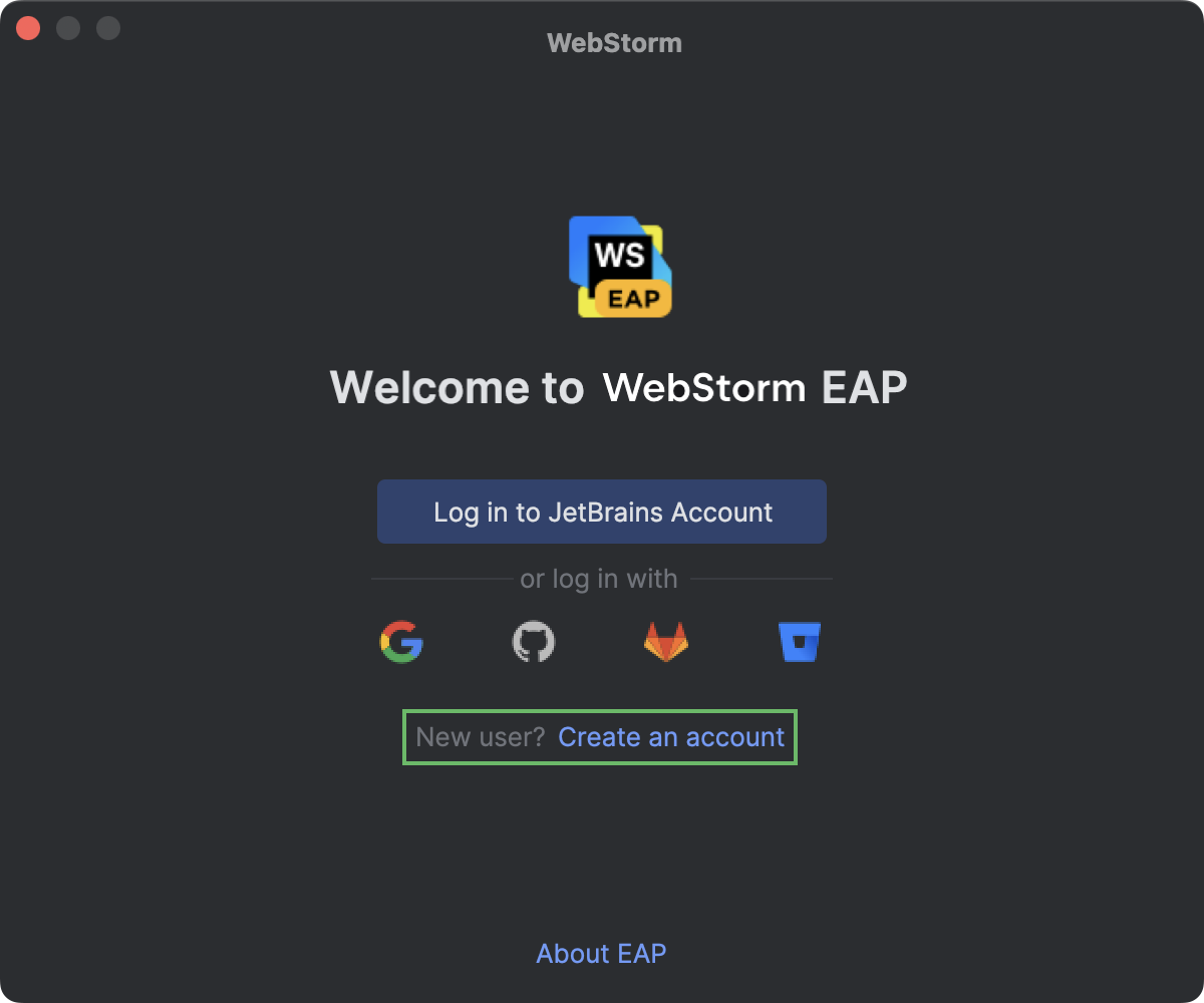 注册 WebStorm | WebStorm 文档