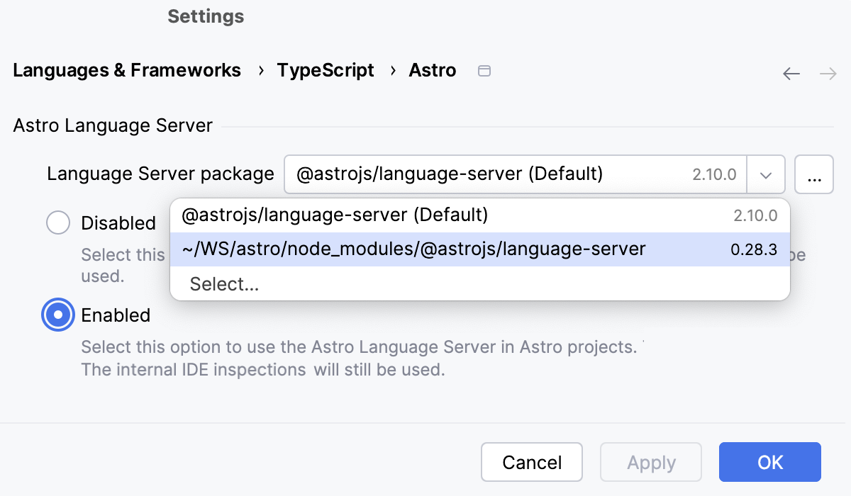 Astro | WebStorm Documentation