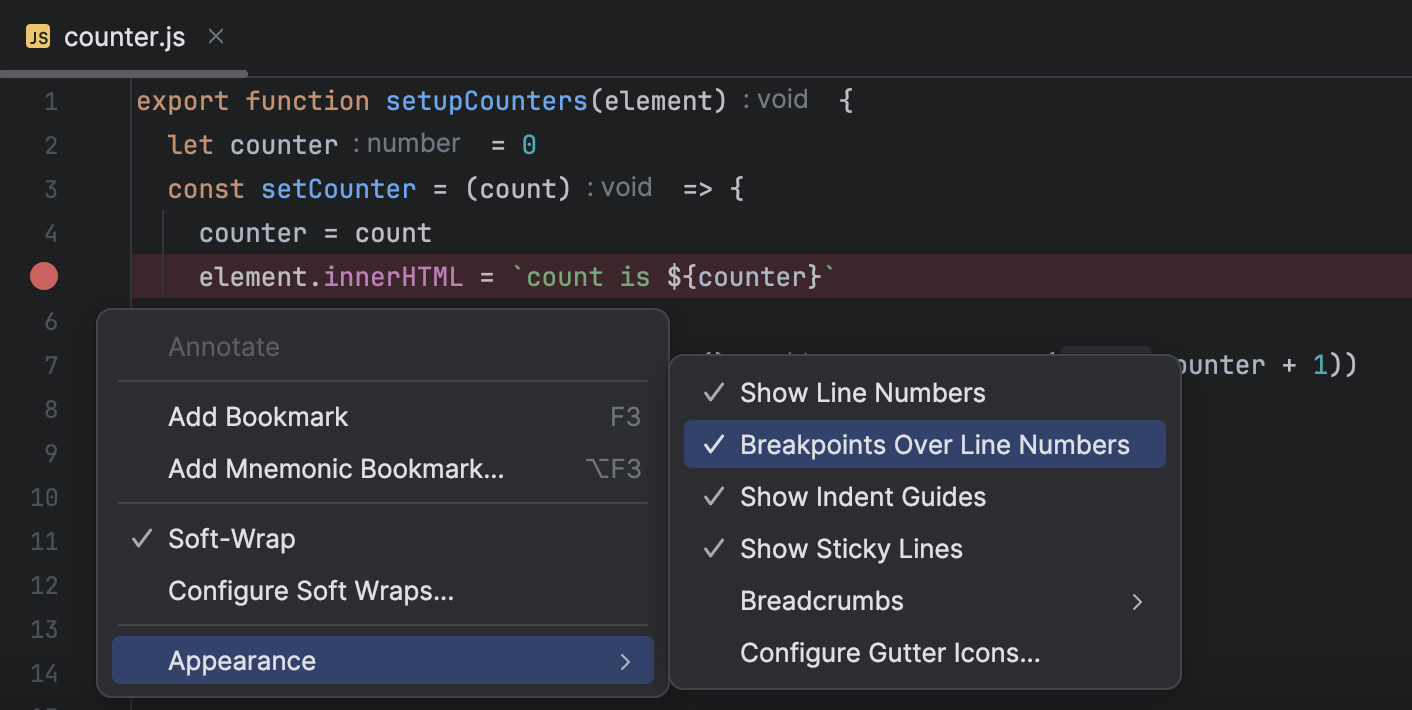 Editor gutter | WebStorm Documentation