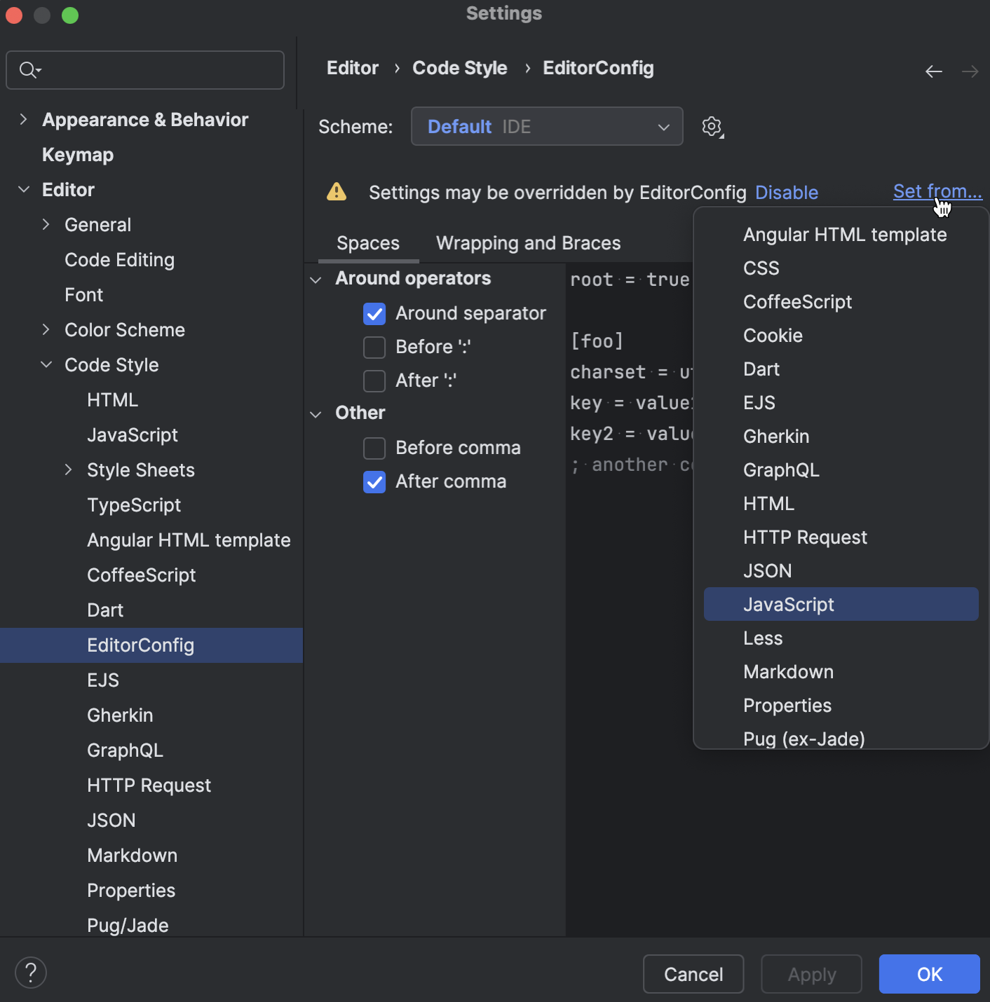 Configuring code style | WebStorm Documentation