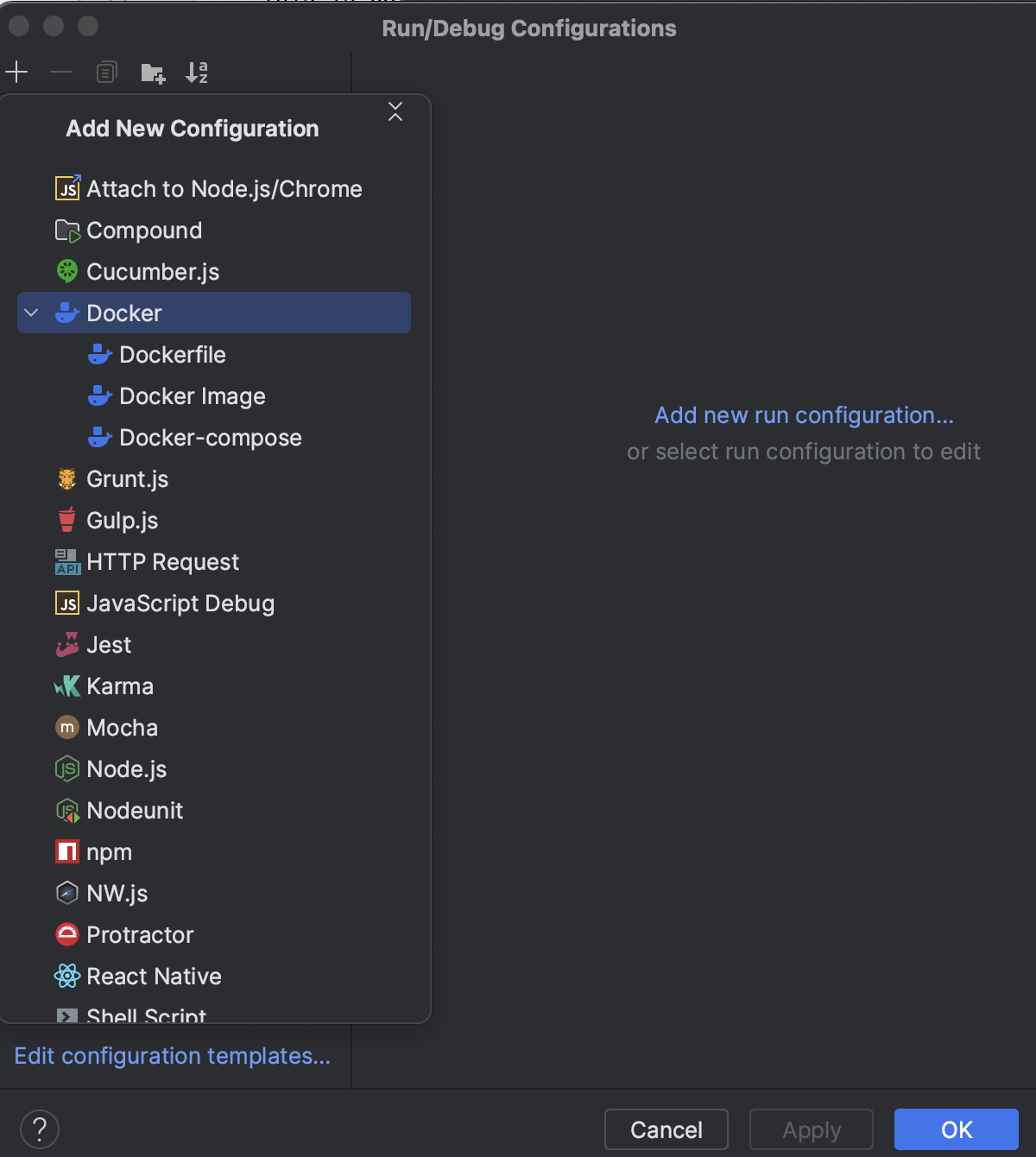 Docker run configurations | WebStorm Documentation