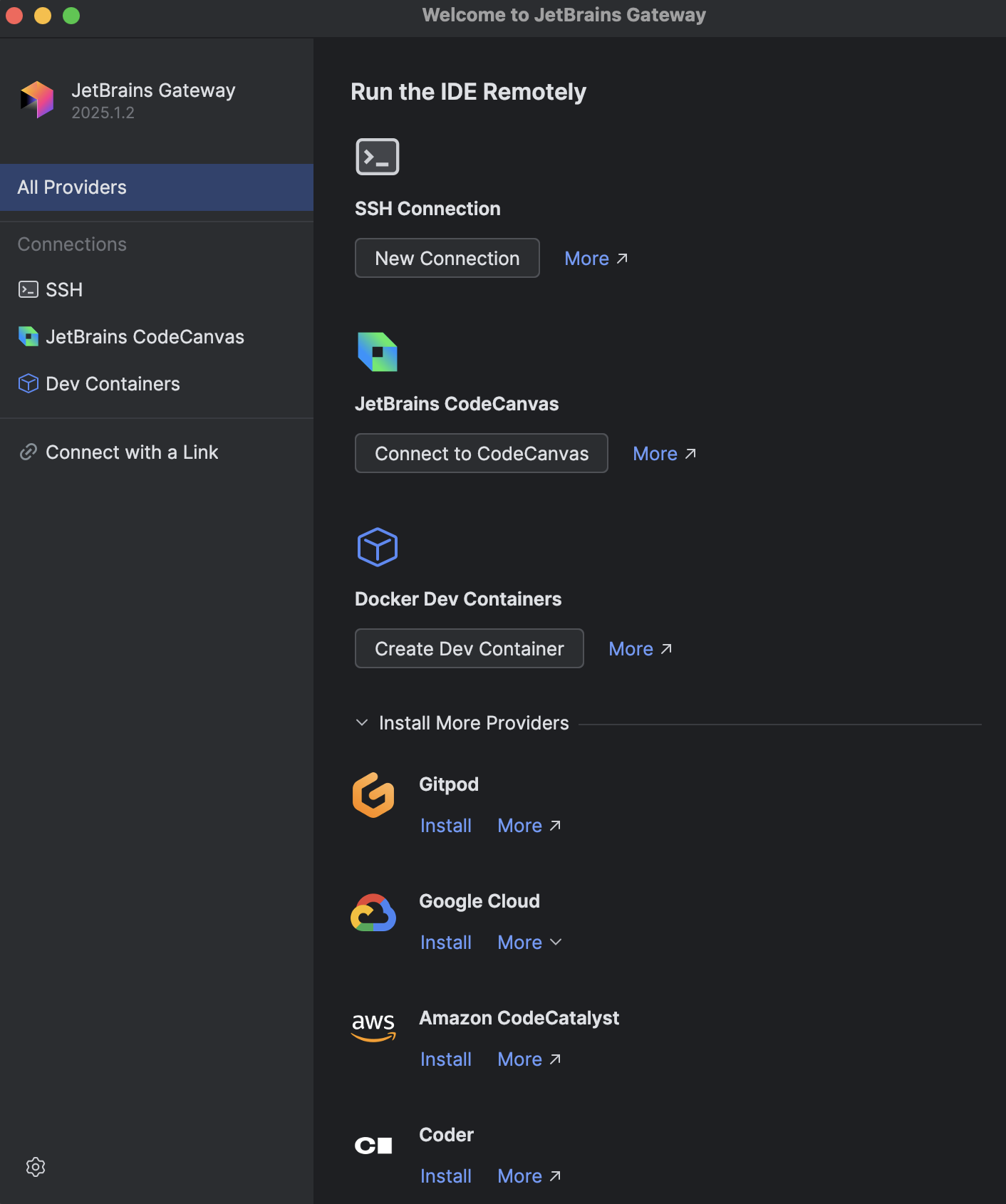 连接并使用 JetBrains Gateway | WebStorm 文档