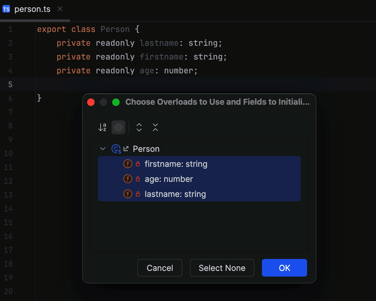 Generate code | WebStorm Documentation