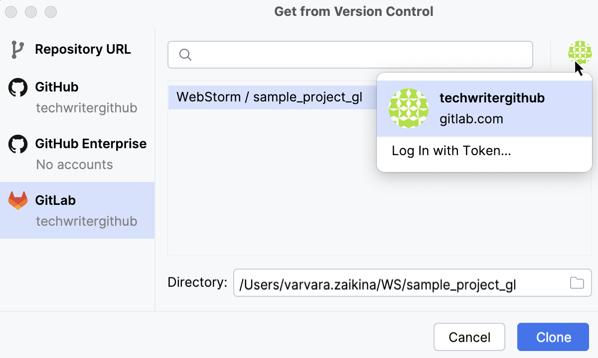 Manage projects hosted on GitLab | WebStorm Documentation