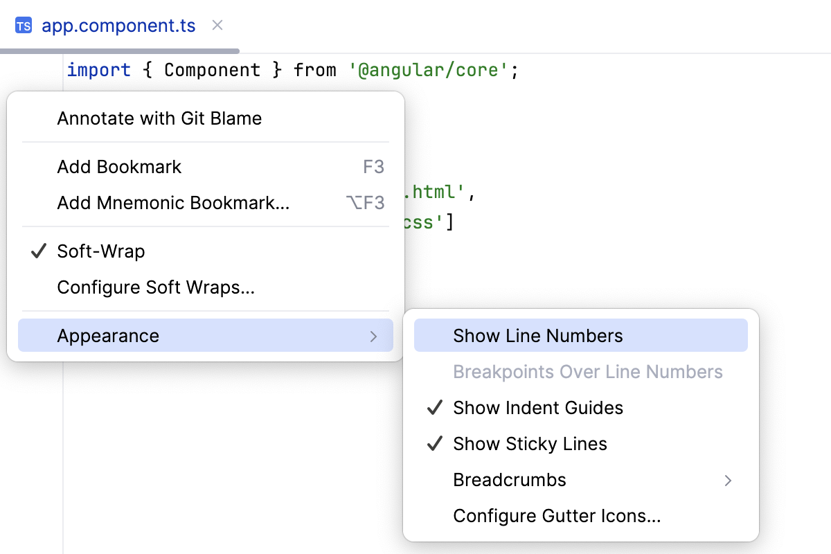 Editor gutter | WebStorm Documentation