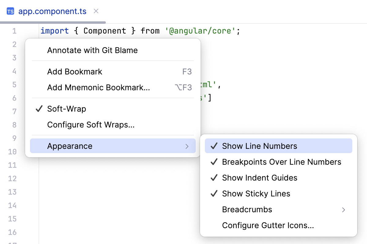 Editor gutter | WebStorm Documentation