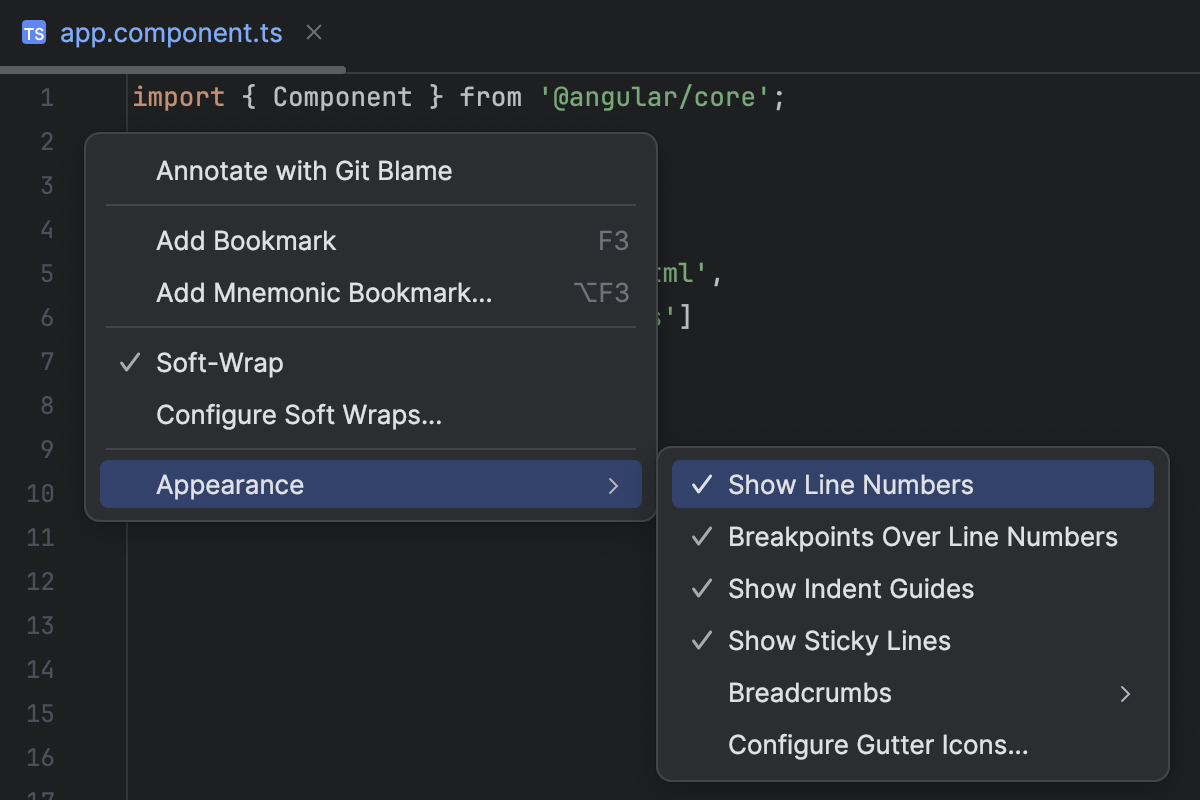 Editor gutter | WebStorm Documentation