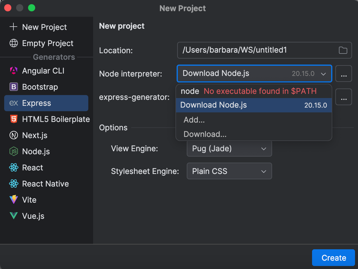 Node.js | WebStorm 文档