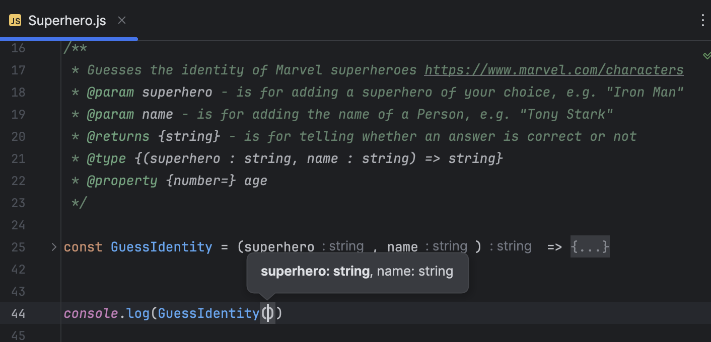 JSDoc 注释 | WebStorm 文档