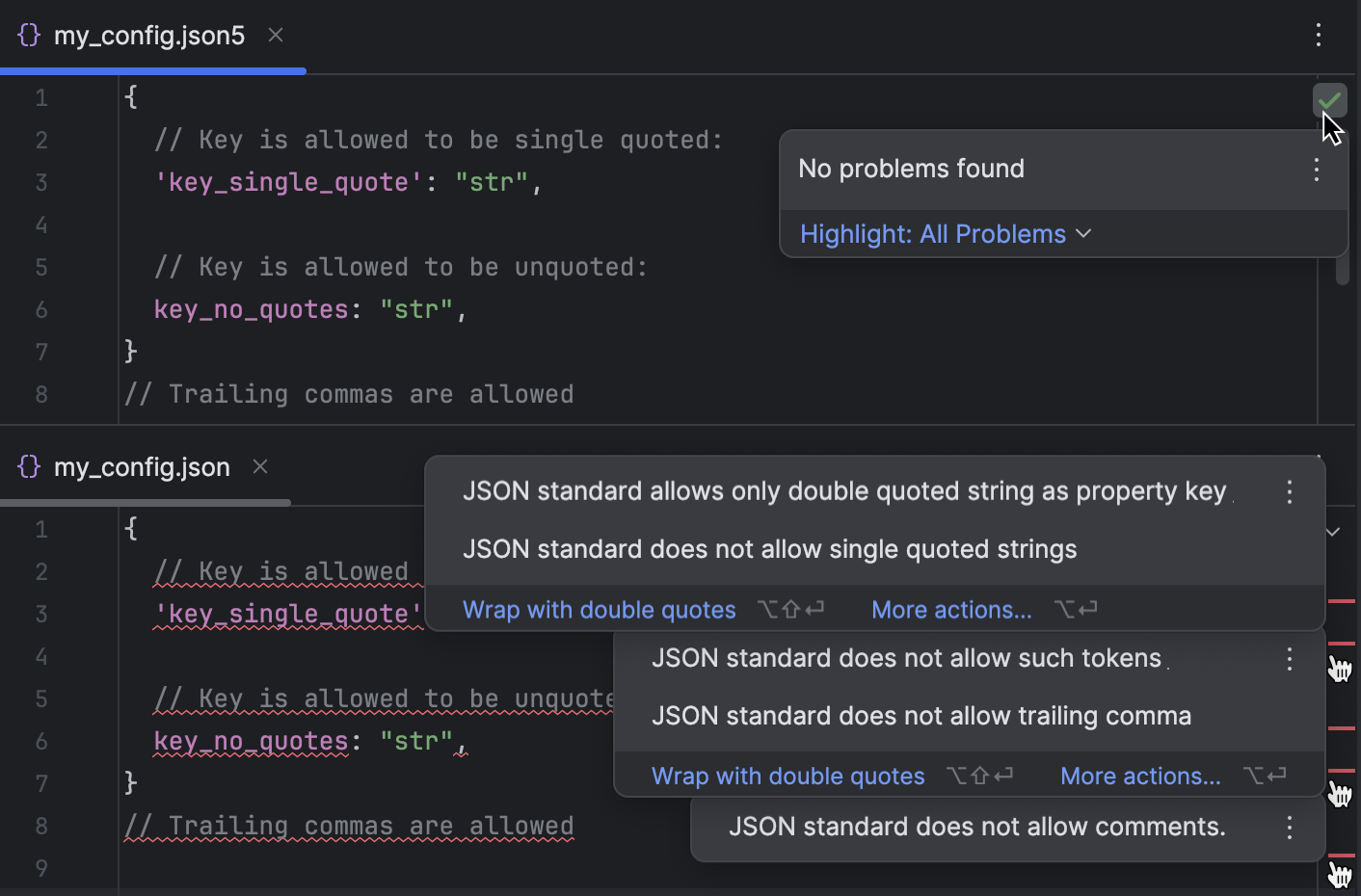 JSON | PyCharm 文档