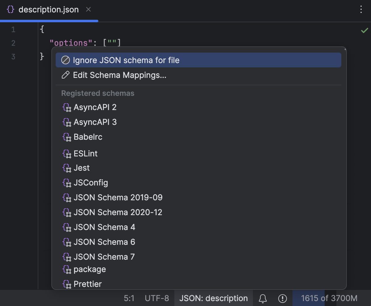 JSON | PyCharm 文档