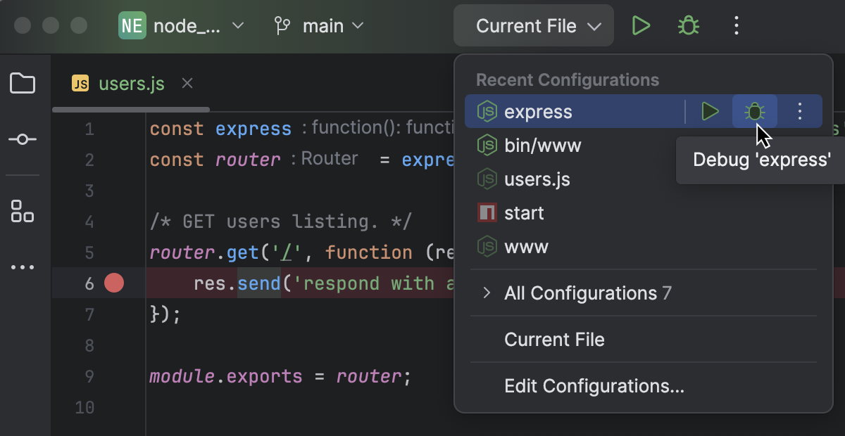 Running and debugging Node.js | WebStorm Documentation