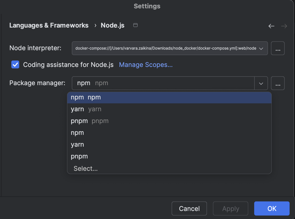 Configuring remote Node.js interpreters | IntelliJ IDEA Documentation